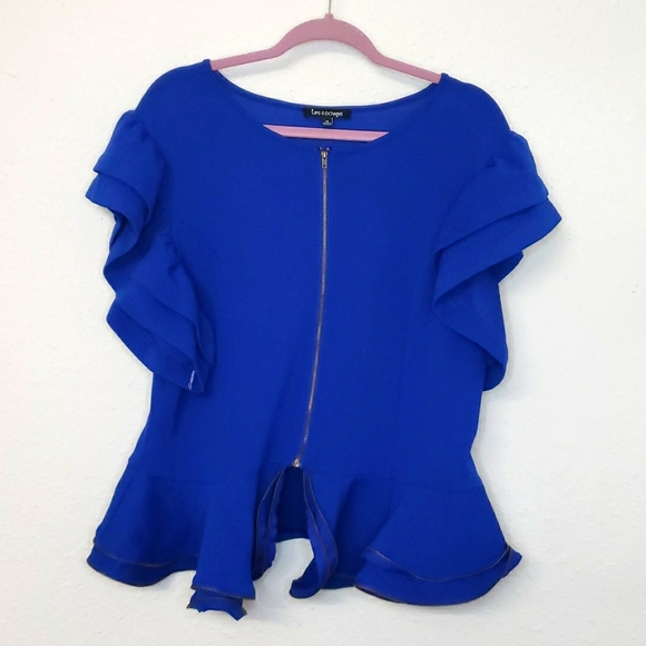 Tops | Royal Blue Zip Up Top | Poshmark